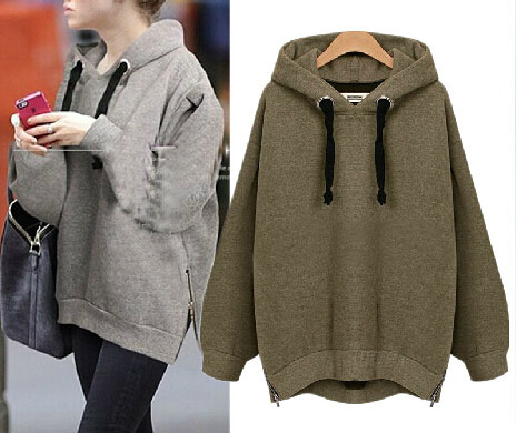 Loose Long-sleeved Hooded Jacket Ax100813hj on Luulla